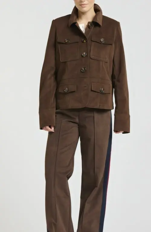 SHIRTY Velvet Twill Utility Jacket - Chocolate