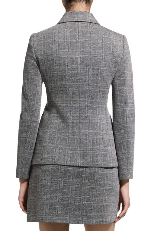 Theory Cutaway Glen Plaid Blazer