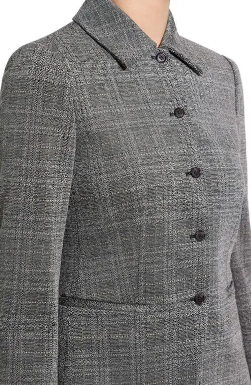 Theory Cutaway Glen Plaid Blazer