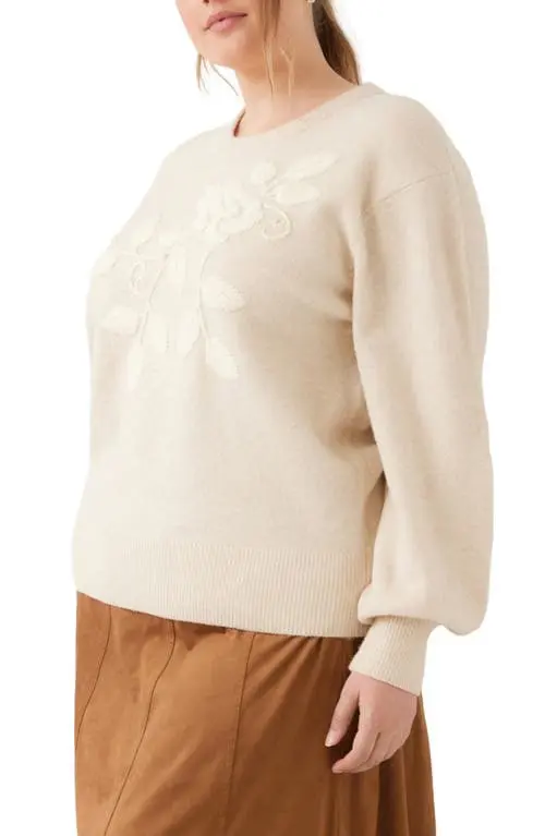 Karen Kane Embroidered Crewneck Sweater