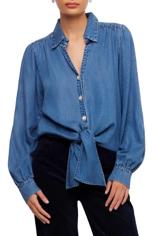 Karen Kane Tie Front Denim Top