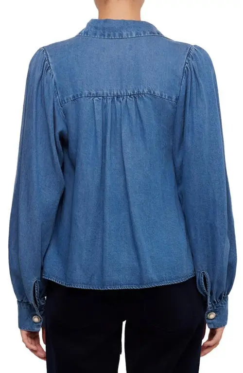 Karen Kane Tie Front Denim Top