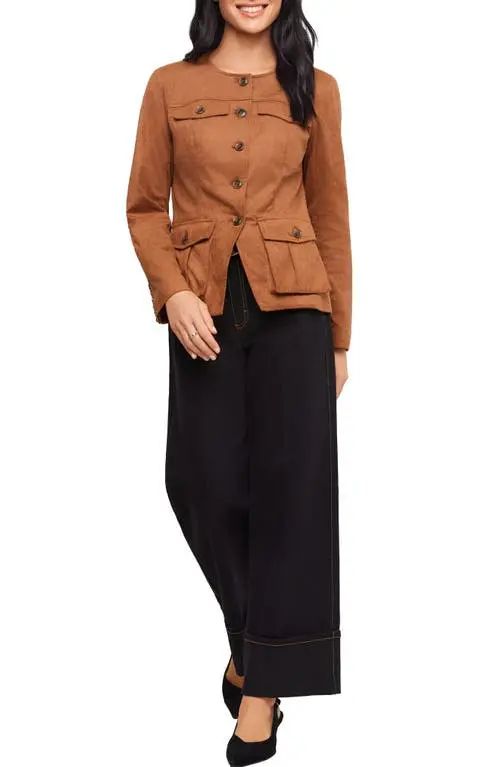 Karen Kane Faux Suede Cargo Jacket