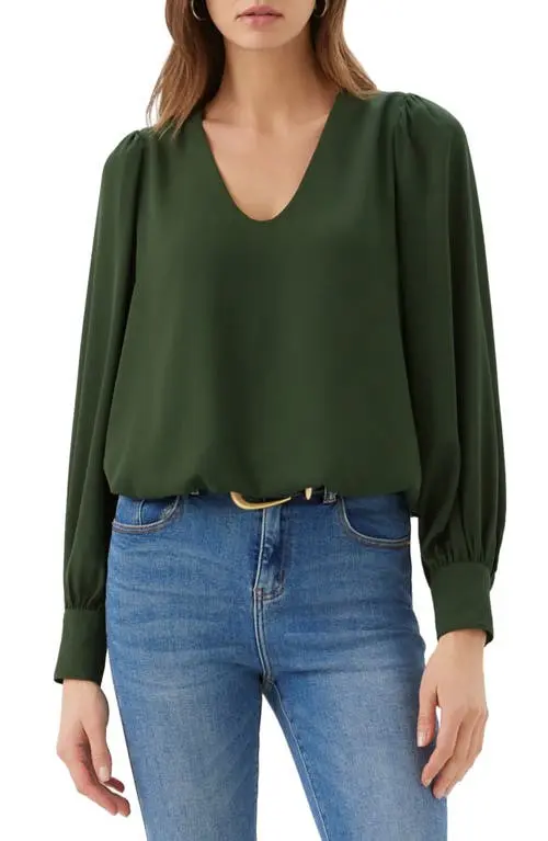 Karen Kane Puff Sleeve Top - Pine