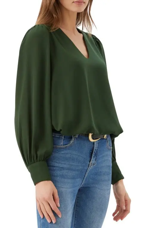 Karen Kane Puff Sleeve Top - Pine