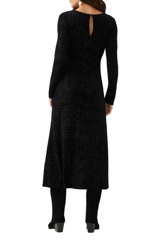 Karen Kane Velvet Burnout Midi Dress