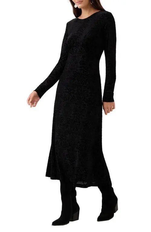 Karen Kane Velvet Burnout Midi Dress