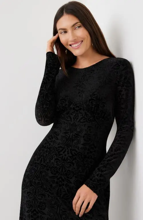 Karen Kane Velvet Burnout Midi Dress