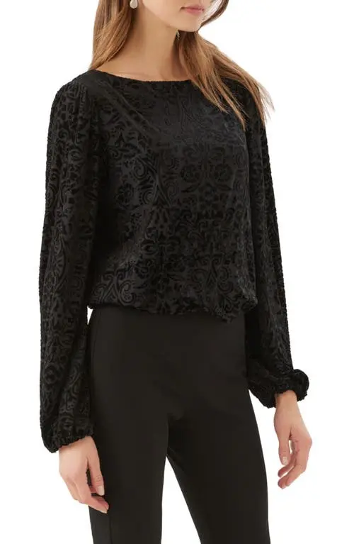 Karen Kane Velvet Burnout Boatneck Top