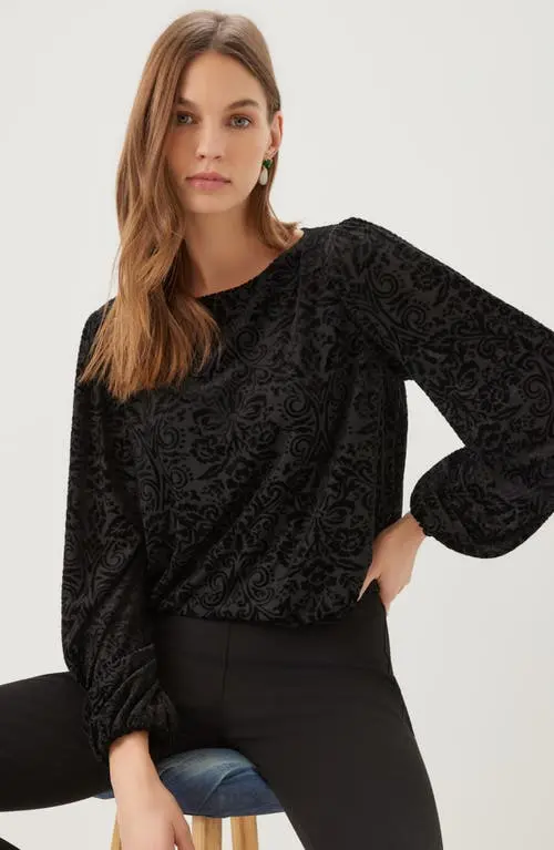 Karen Kane Velvet Burnout Boatneck Top