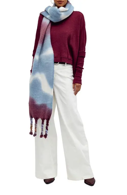 Free People Winter Days Blanket Scarf - Berry Combo
