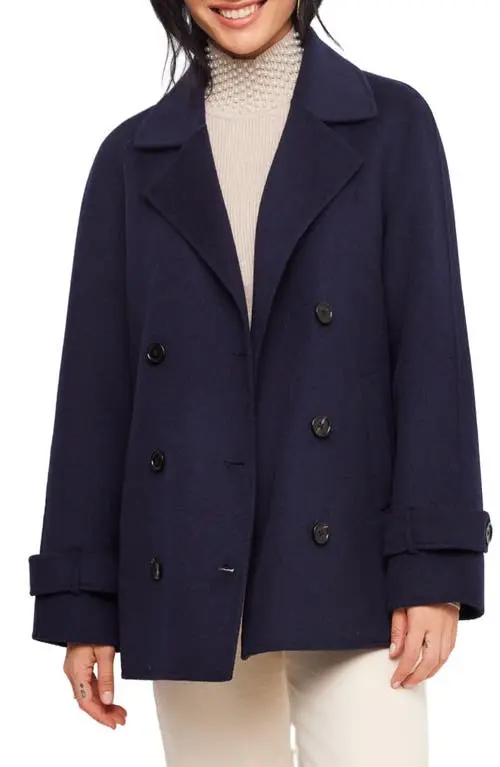Karen Kane Brushed Wool Blend Peacoat