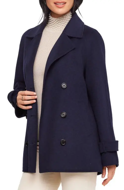 Karen Kane Brushed Wool Blend Peacoat