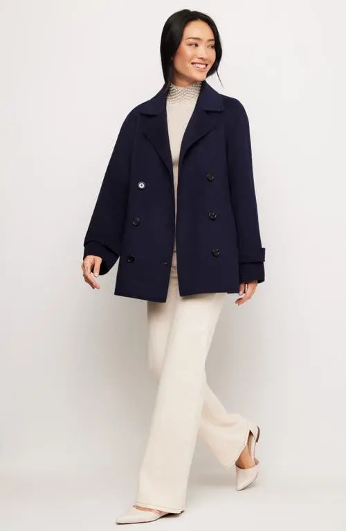 Karen Kane Brushed Wool Blend Peacoat
