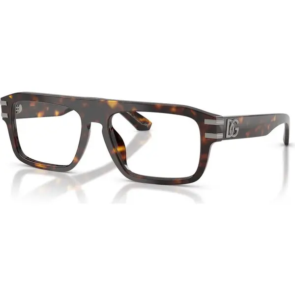 Dolce & Gabbana 56mm Rectangle Optical Glasses - Tortoise
