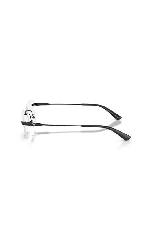 Emporio Armani 54mm Rectangle Optical Glasses - Black