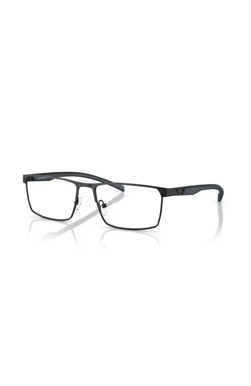 Emporio Armani 57mm Rectangle Optical Glasses - Black