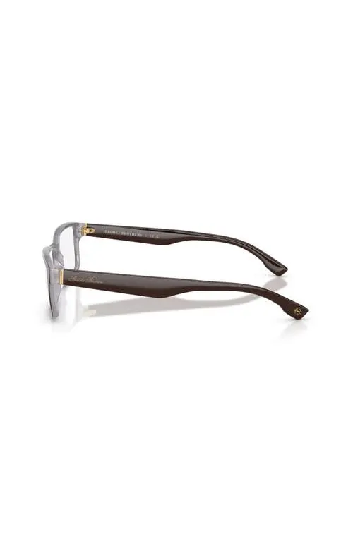 Brooks Brothers 60mm Rectangle Optical Glasses - Brown