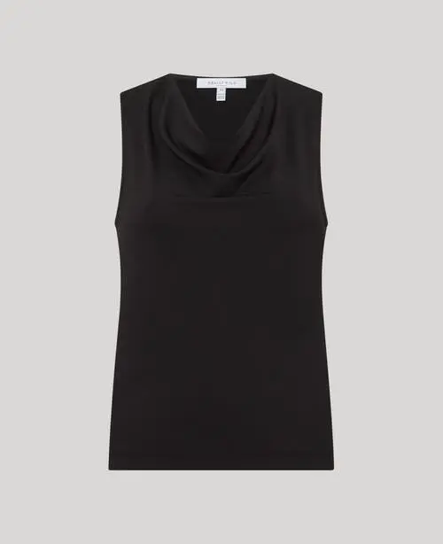 REALLY WILD CLOTHING Eton Cowl Neck Blouse - Black