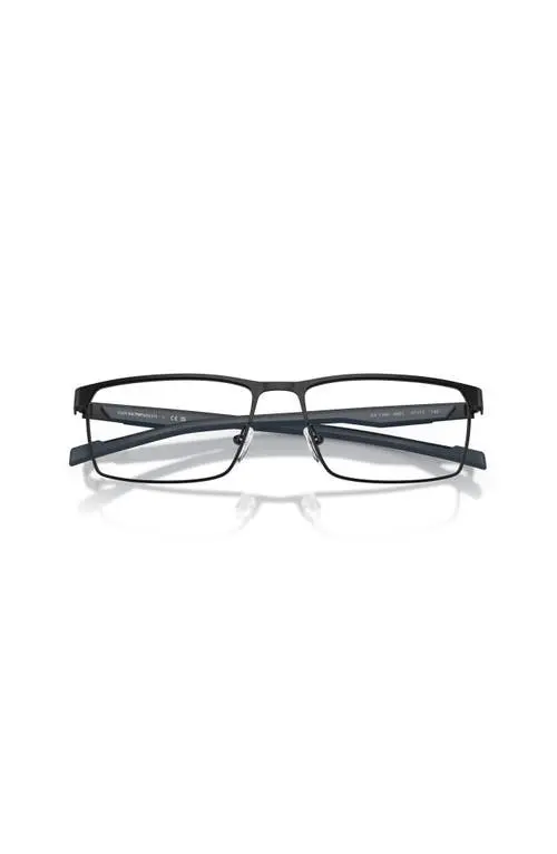 Emporio Armani 55mm Rectangle Optical Glasses - Black