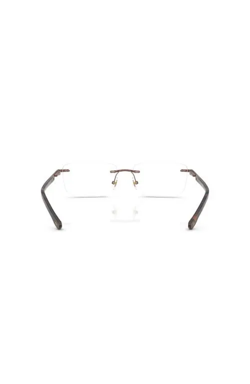 Brooks Brothers 55mm Rectangle Optical Glasses - Brown