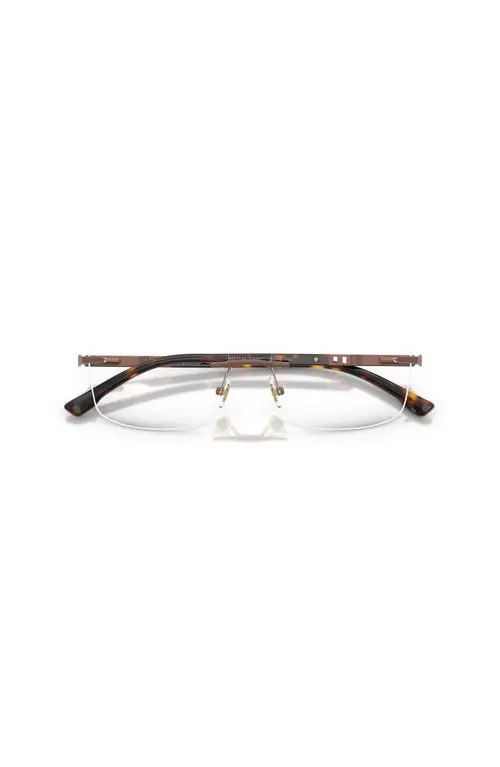 Brooks Brothers 55mm Rectangle Optical Glasses - Brown