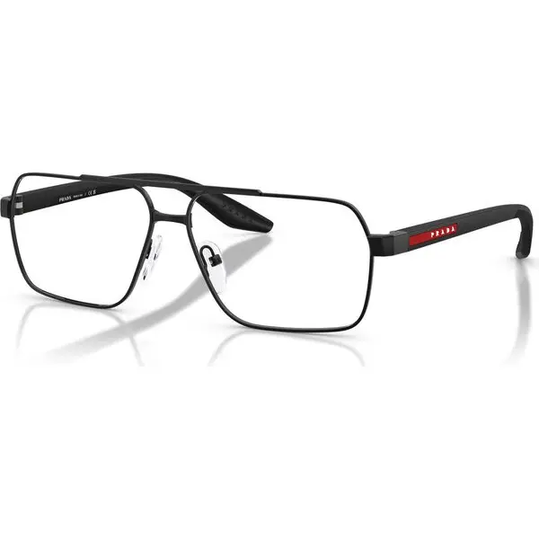 Prada 59mm Rectangle Optical Glasses - Black