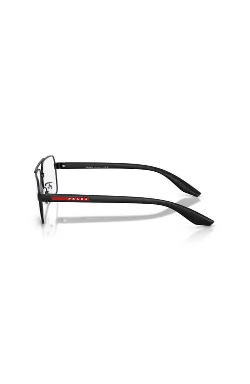 Prada 59mm Rectangle Optical Glasses - Black