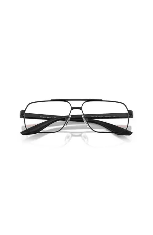 Prada 59mm Rectangle Optical Glasses - Black