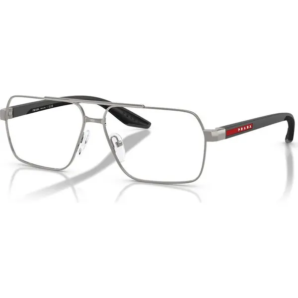 Prada 59mm Rectangle Optical Glasses - Grey