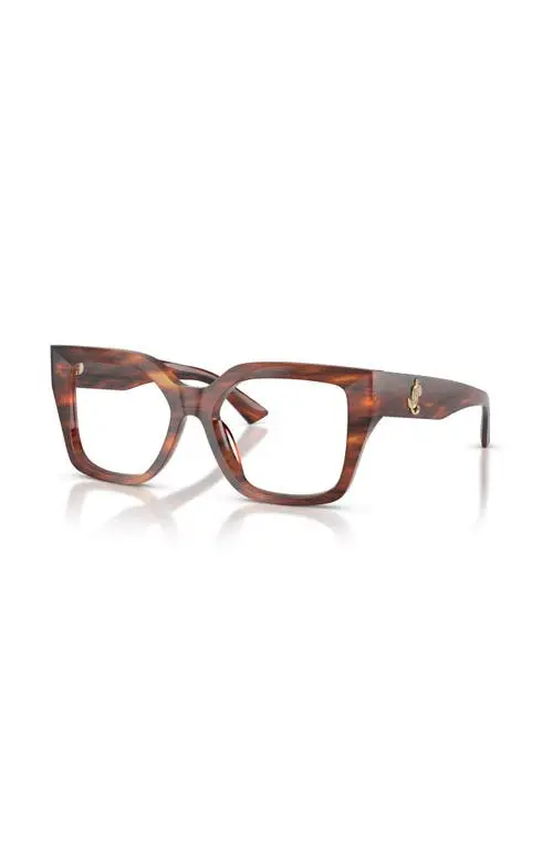 JIMMY CHOO 51mm Square Optical Glasses - Tortoise