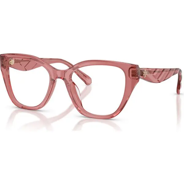 Tory Burch 53mm Irregular Optical Glasses - Pink