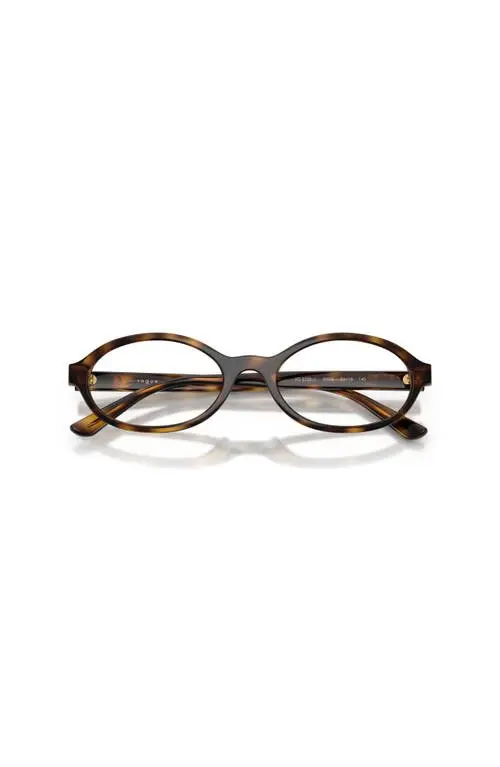 VOGUE EYEWEAR 53mm Oval Optical Glasses - Brown