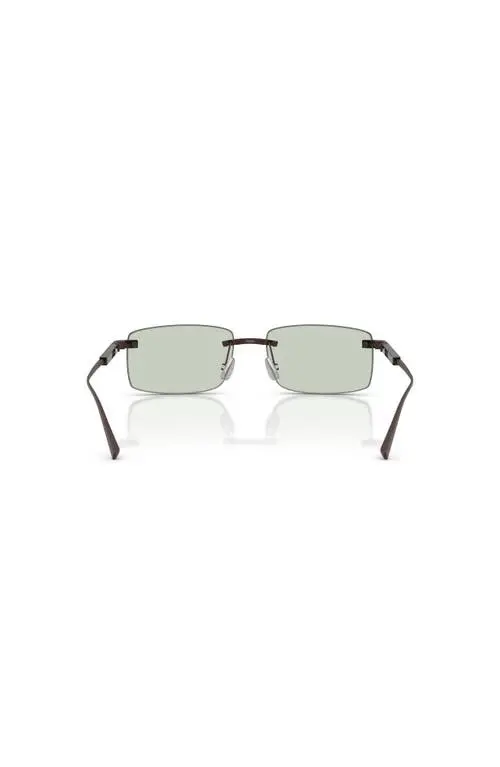 Brunello Cucinelli 54mm Rectangle Optical Glasses - Brown