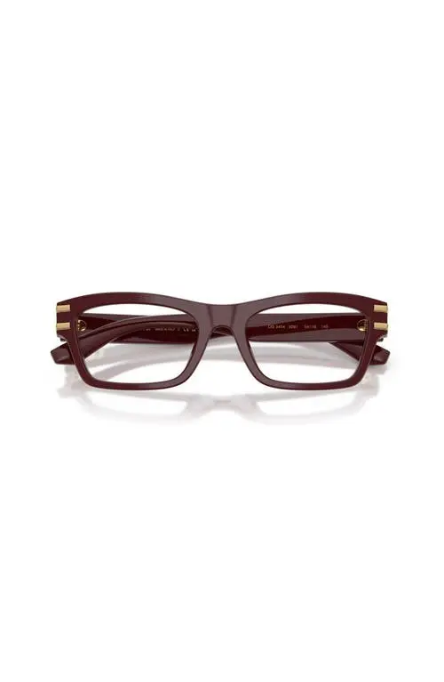 Dolce & Gabbana 52mm Rectangle Optical Glasses - Red