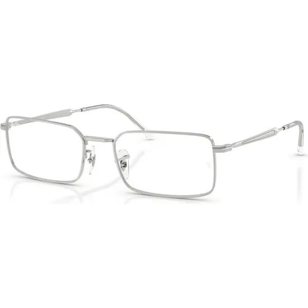 Ray-ban 56mm Rectangle Optical Glasses - Silver