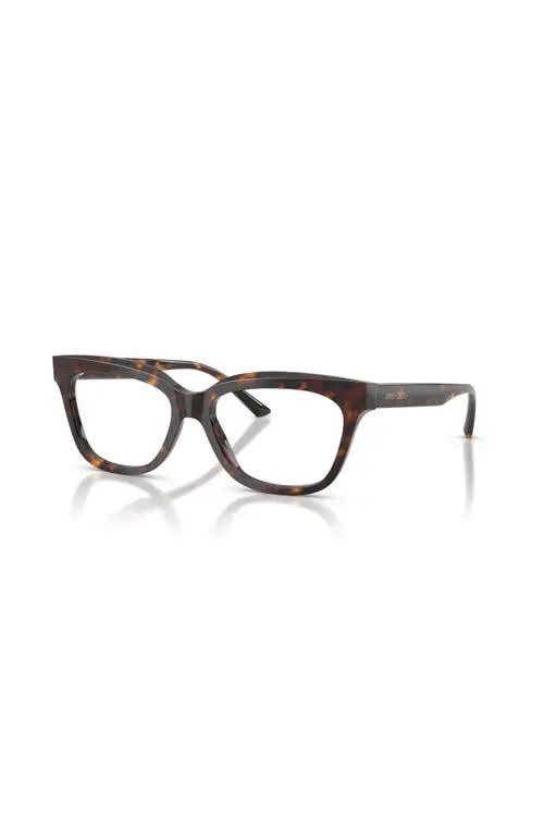 JIMMY CHOO 52mm Rectangle Optical Glasses - Tortoise