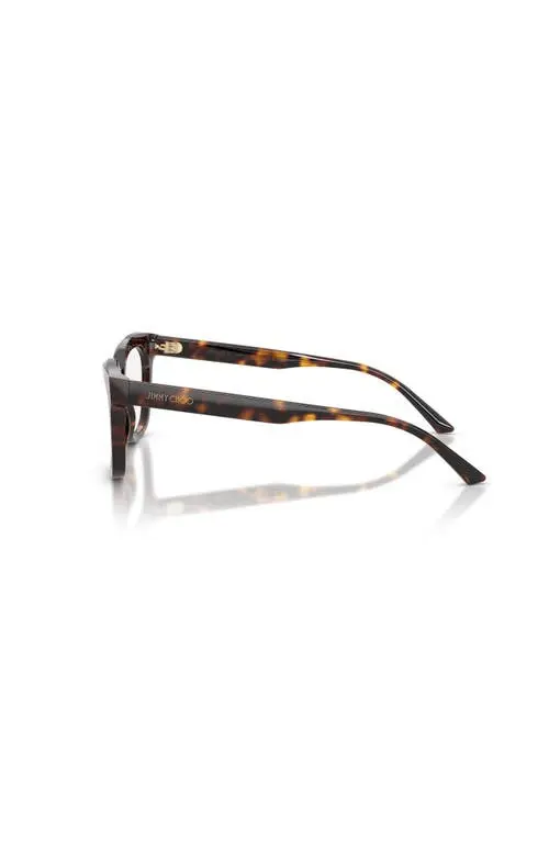 JIMMY CHOO 52mm Rectangle Optical Glasses - Tortoise