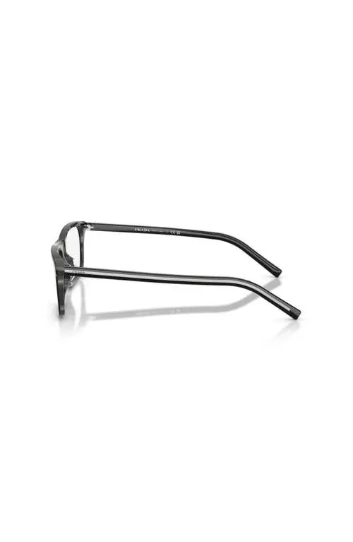 Prada 56mm Rectangle Optical Glasses - Black
