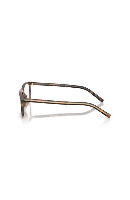 Prada 56mm Rectangle Optical Glasses - Tortoise