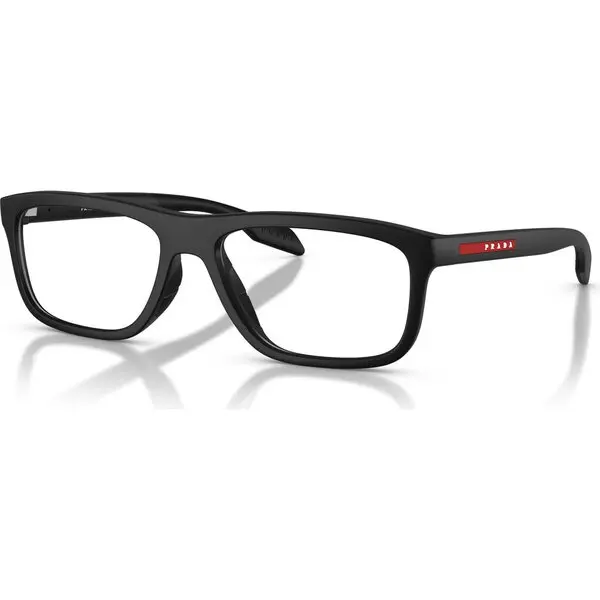 Prada 55mm Rectangle Optical Glasses - Black