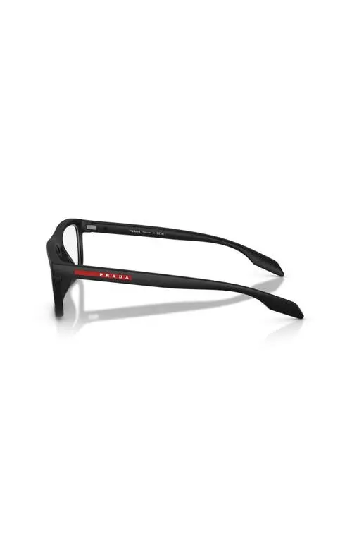 Prada 55mm Rectangle Optical Glasses - Black