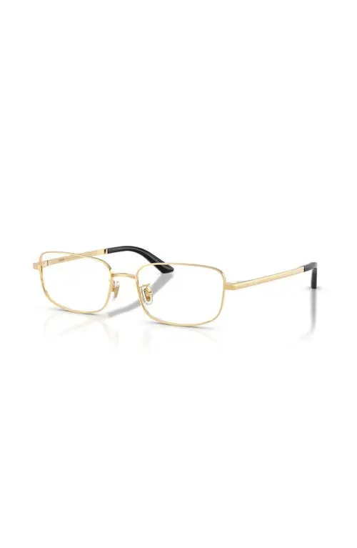 Versace 54mm Rectangle Optical Glasses - Gold