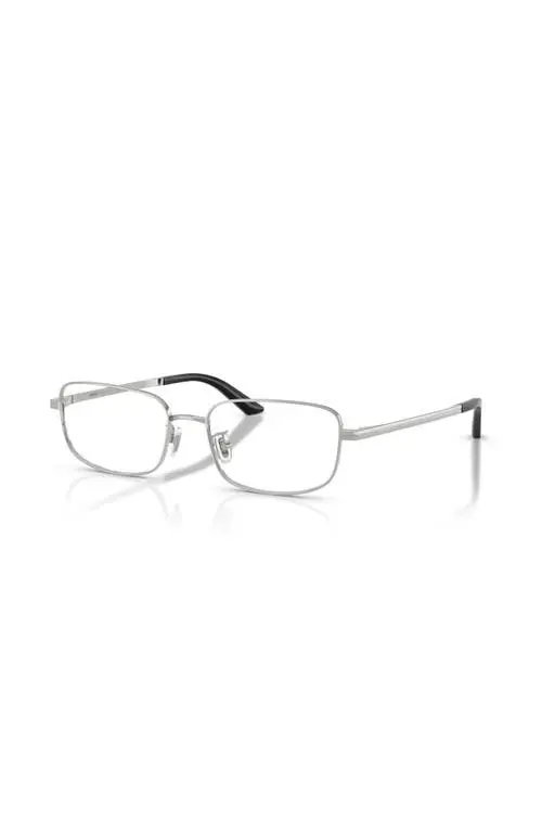 Versace 54mm Rectangle Optical Glasses - Silver