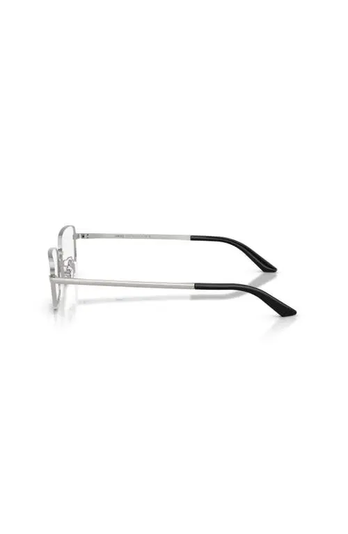 Versace 54mm Rectangle Optical Glasses - Silver