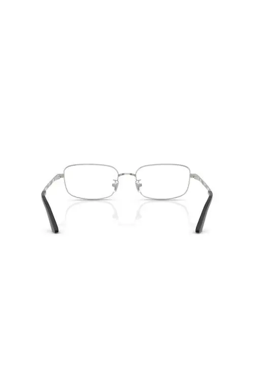Versace 54mm Rectangle Optical Glasses - Silver