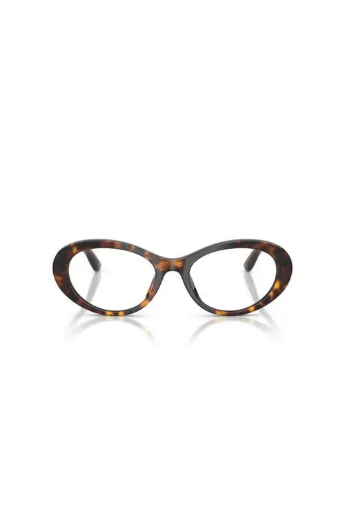 Dolce & Gabbana 53mm Oval Optical Glasses - Tortoise