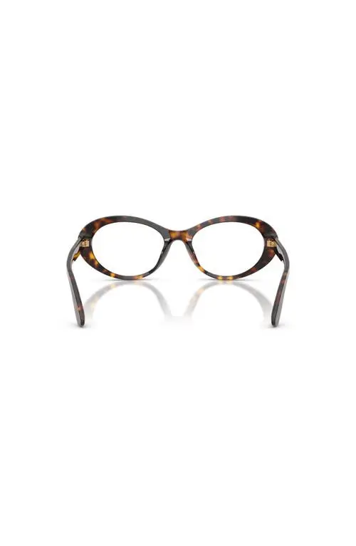 Dolce & Gabbana 53mm Oval Optical Glasses - Tortoise