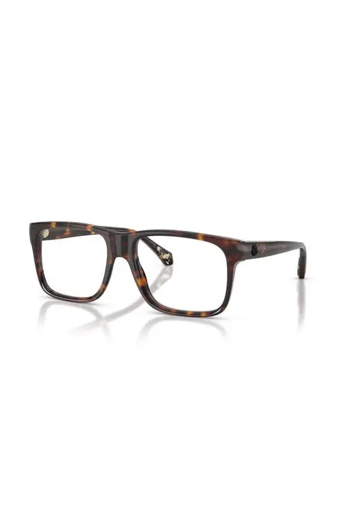 Moncler 56mm Rectangle Optical Glasses - Tortoise