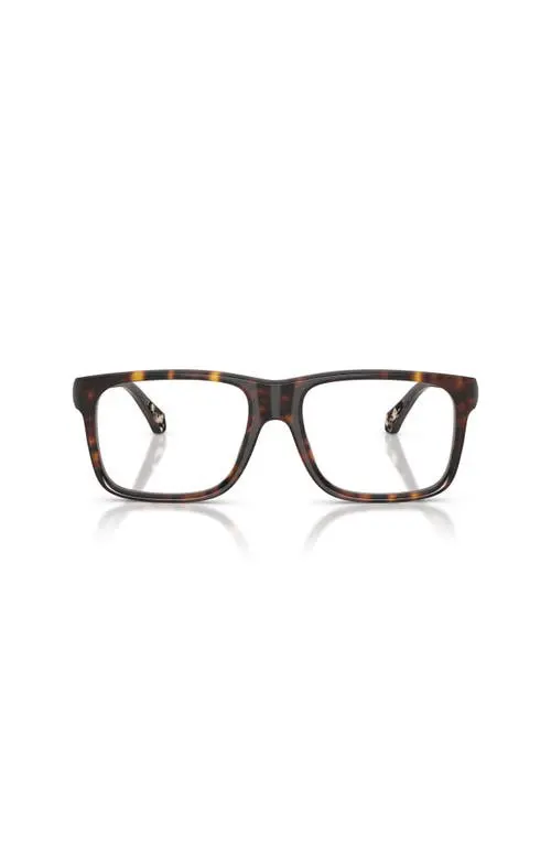 Moncler 56mm Rectangle Optical Glasses - Tortoise